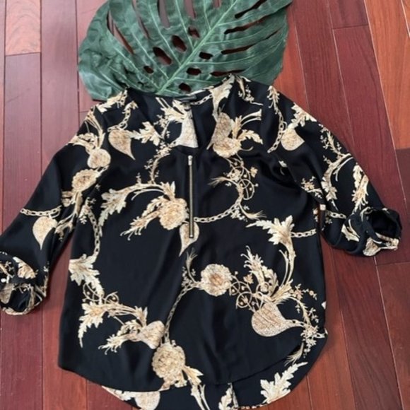 BOLD elements | Tops | Bold Elements Black Gold Tunic | Poshmark